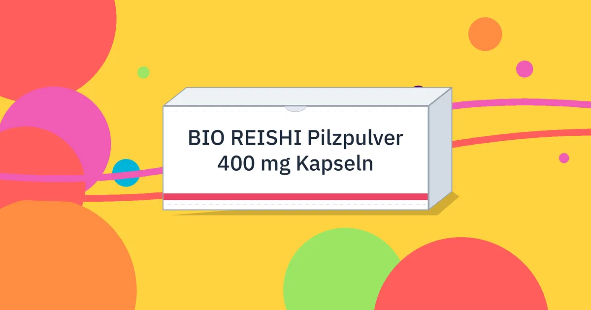 Symbolbild: Packung mit der Aufschrift BIO REISHI Pilzpulver 400 mg Kapseln (PZN 10189725) – Verfügbarkeit und Bezug in Apotheken in Frankfurt am Main