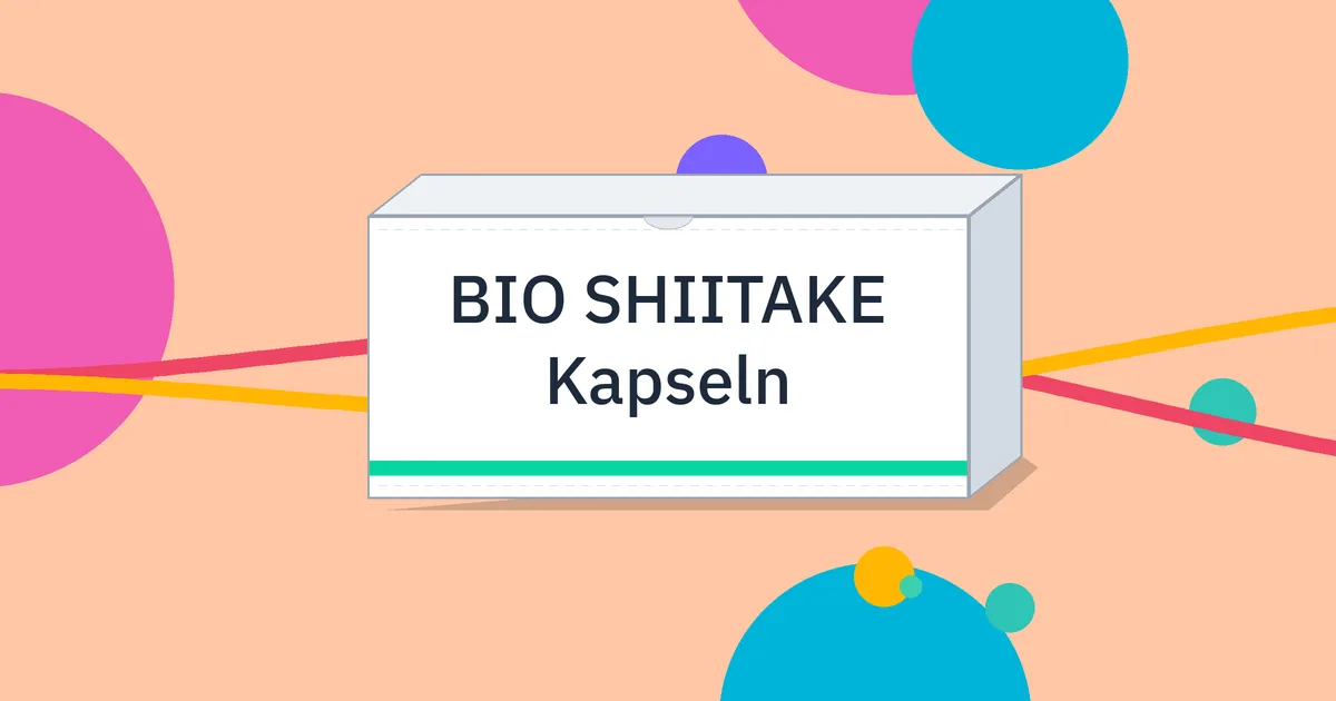 Symbolbild: Packung mit der Aufschrift BIO SHIITAKE Kapseln (PZN 18767771) – Verfügbarkeit und Bezug in Apotheken in Frankfurt am Main