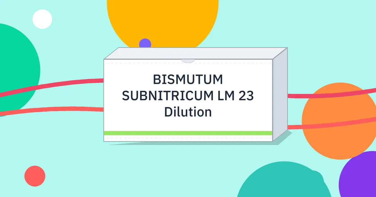 Symbolbild: Packung mit der Aufschrift BISMUTUM SUBNITRICUM LM 23 Dilution (PZN 13388885) – Verfügbarkeit und Bezug in Apotheken in Frankfurt am Main