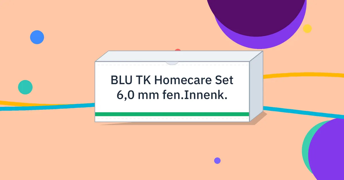 Symbolbild: Packung mit der Aufschrift BLU TK Homecare Set 6,0 mm fen.Innenk. (PZN 02151016) – Verfügbarkeit und Bezug in Apotheken in Frankfurt am Main