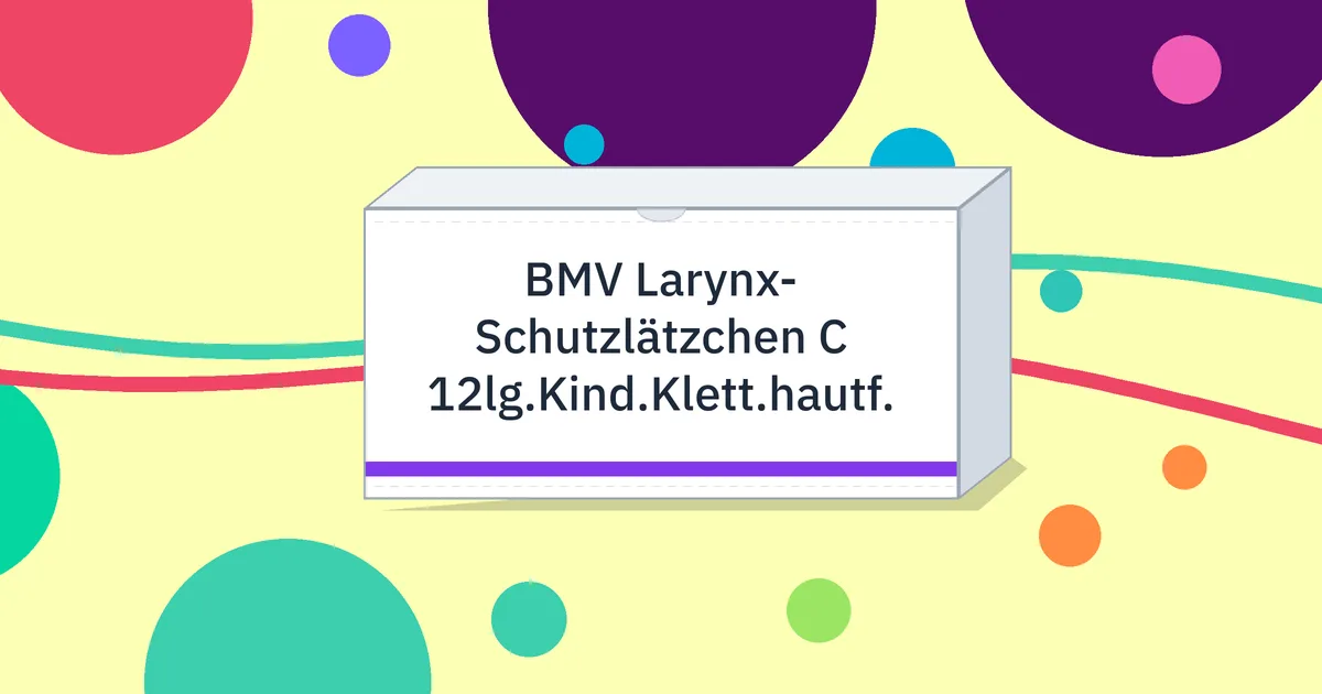 Symbolbild: Packung mit der Aufschrift BMV Larynx-Schutzlätzchen C 12lg.Kind.Klett.hautf. (PZN 10083814) – Verfügbarkeit und Bezug in Apotheken in Frankfurt am Main