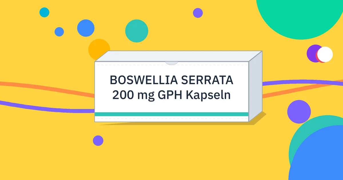 Symbolbild: Packung mit der Aufschrift BOSWELLIA SERRATA 200 mg GPH Kapseln (PZN 09528524) – Verfügbarkeit und Bezug in Apotheken in Frankfurt am Main