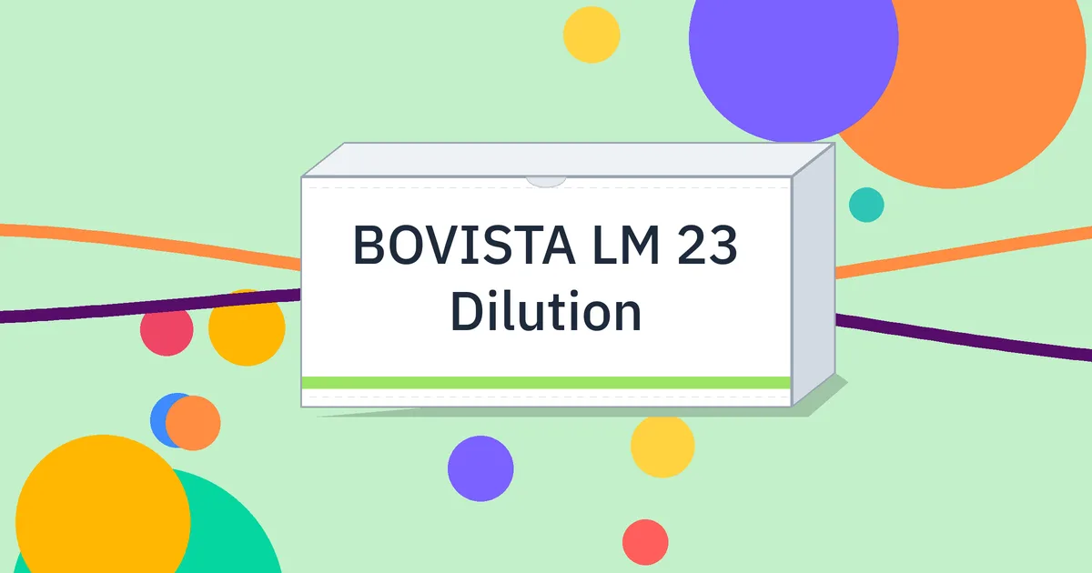 Symbolbild: Packung mit der Aufschrift BOVISTA LM 23 Dilution (PZN 13394207) – Verfügbarkeit und Bezug in Apotheken in Frankfurt am Main