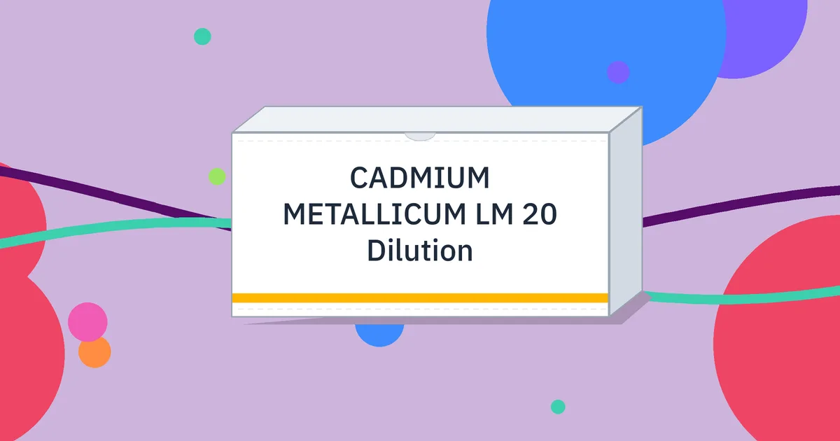 Symbolbild: Packung mit der Aufschrift CADMIUM METALLICUM LM 20 Dilution (PZN 13400391) – Verfügbarkeit und Bezug in Apotheken in Frankfurt am Main
