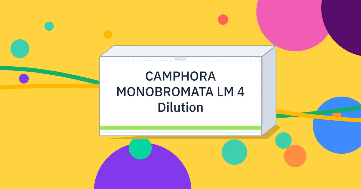 Symbolbild: Packung mit der Aufschrift CAMPHORA MONOBROMATA LM 4 Dilution (PZN 13411934) – Verfügbarkeit und Bezug in Apotheken in Frankfurt am Main