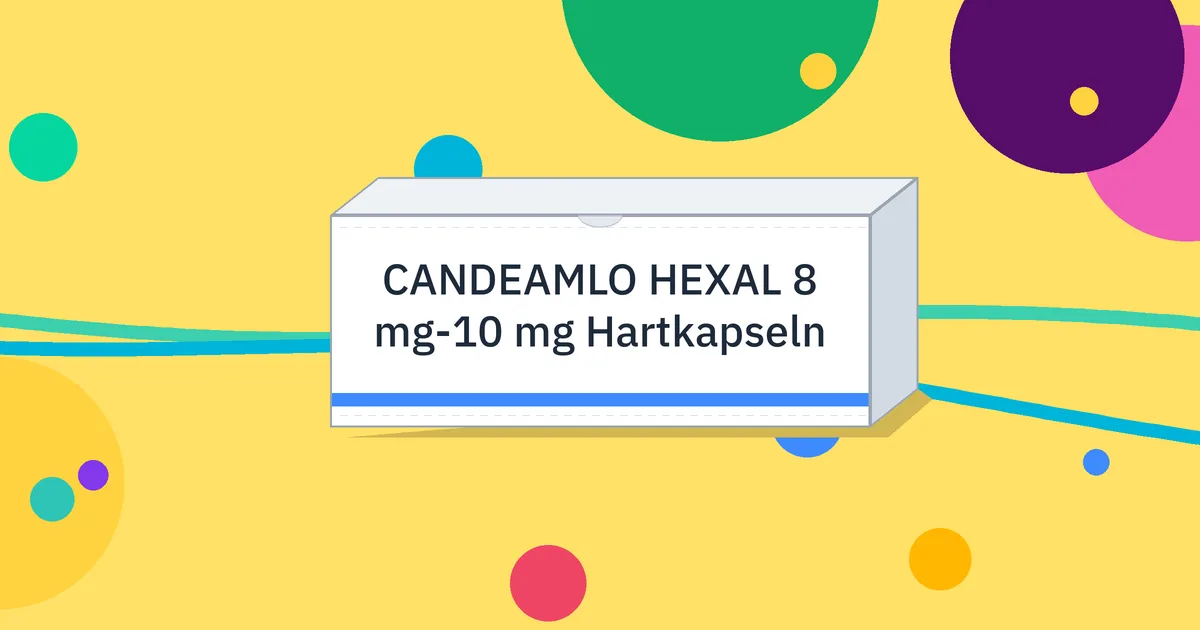 Symbolbild: Packung mit der Aufschrift CANDEAMLO HEXAL 8 mg-10 mg Hartkapseln (PZN 12343886) – Verfügbarkeit und Bezug in Apotheken in Frankfurt am Main