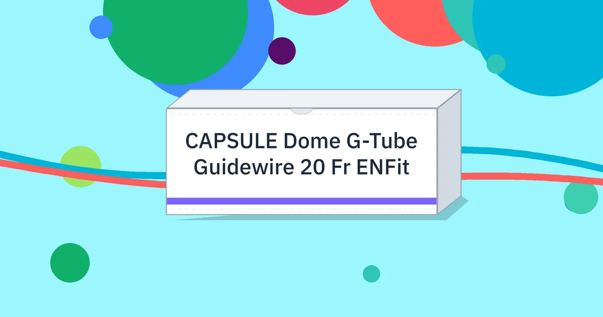 Symbolbild: Packung mit der Aufschrift CAPSULE Dome G-Tube Guidewire 20 Fr ENFit (PZN 17601293) – Verfügbarkeit und Bezug in Apotheken in Frankfurt am Main