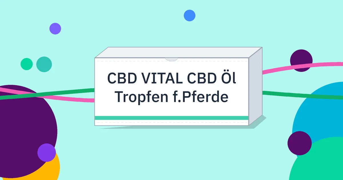 Symbolbild: Packung mit der Aufschrift CBD VITAL CBD Öl Tropfen f.Pferde (PZN 18750865) – Verfügbarkeit und Bezug in Apotheken in Frankfurt am Main