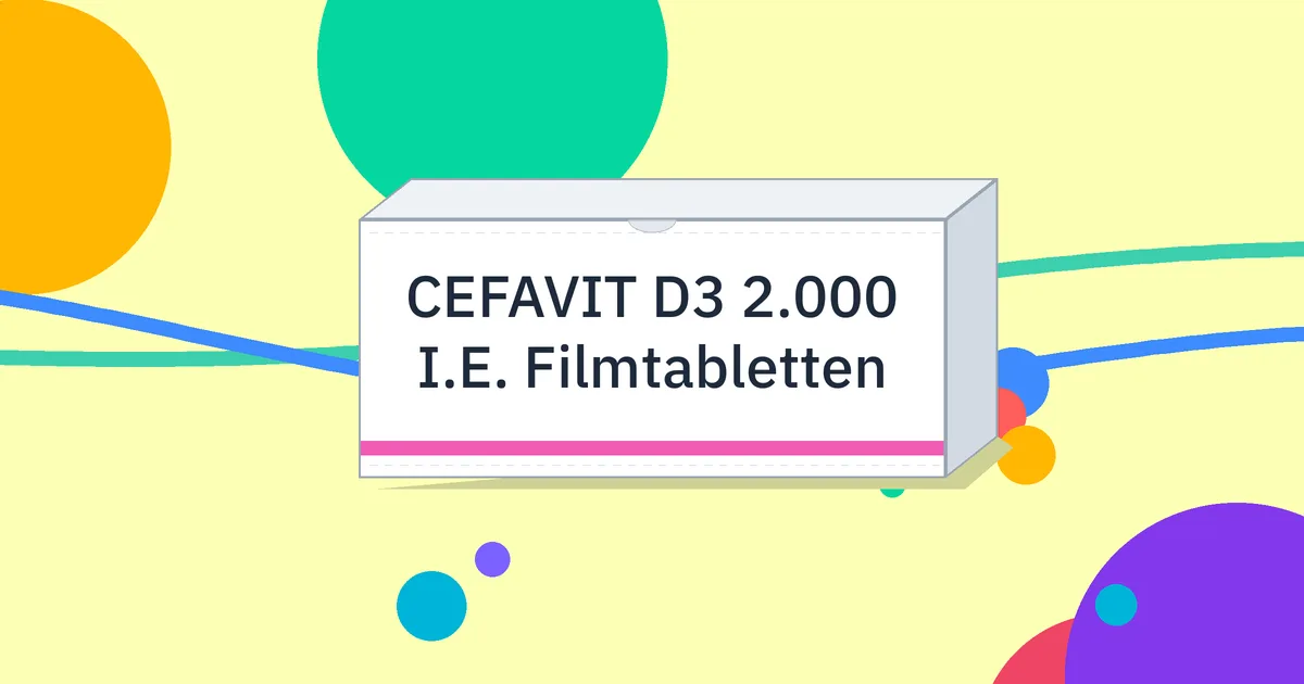 Symbolbild: Packung mit der Aufschrift CEFAVIT D3 2.000 I.E. Filmtabletten (PZN 12490021) – Verfügbarkeit und Bezug in Apotheken in Frankfurt am Main