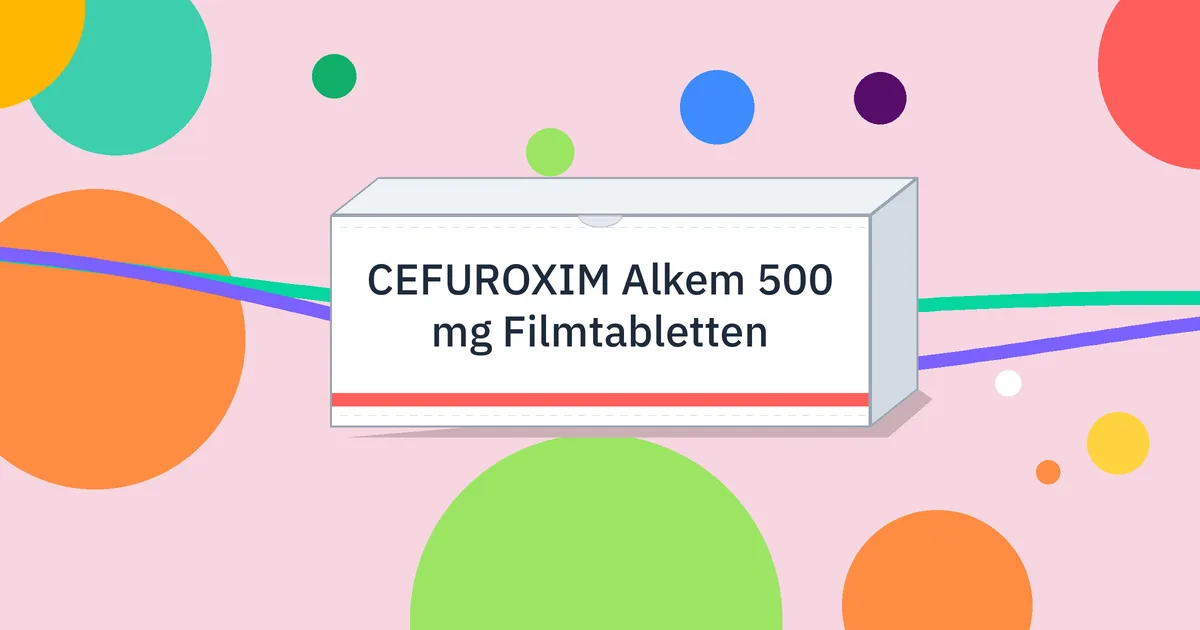 Symbolbild: Packung mit der Aufschrift CEFUROXIM Alkem 500 mg Filmtabletten (PZN 14184759) – Verfügbarkeit und Bezug in Apotheken in Frankfurt am Main