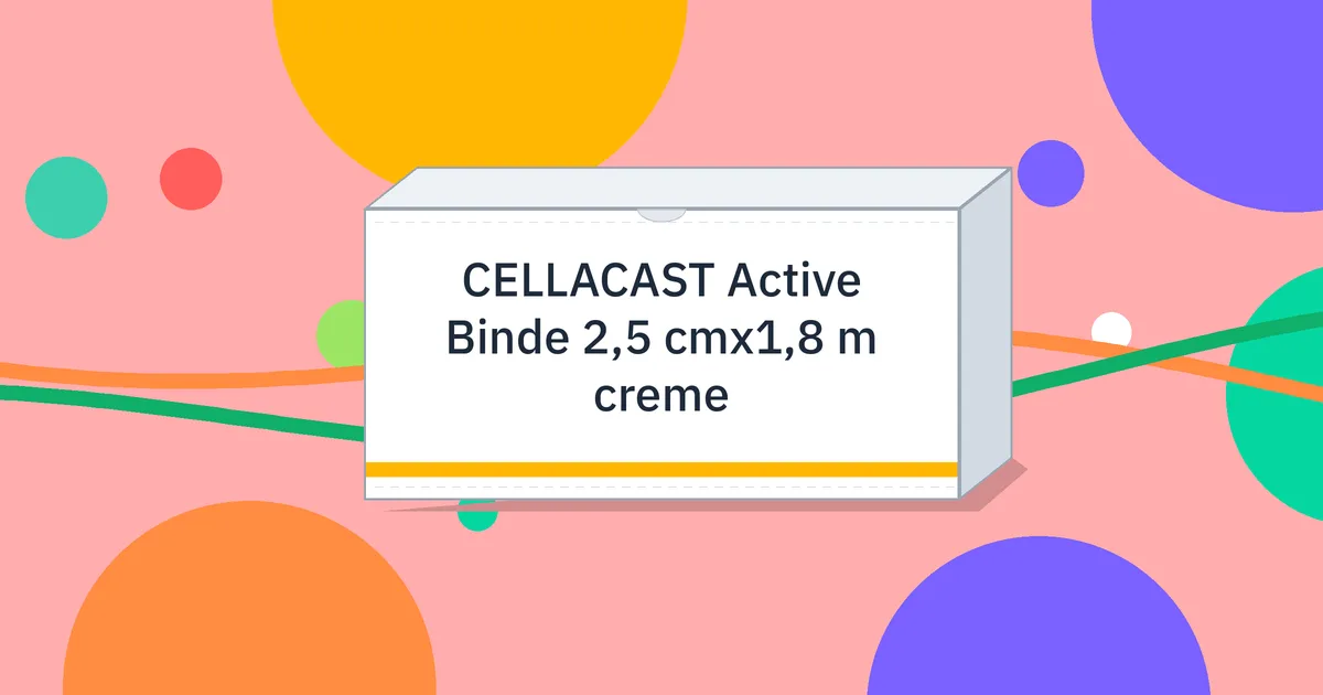 Symbolbild: Packung mit der Aufschrift CELLACAST Active Binde 2,5 cmx1,8 m creme (PZN 14251622) – Verfügbarkeit und Bezug in Apotheken in Frankfurt am Main