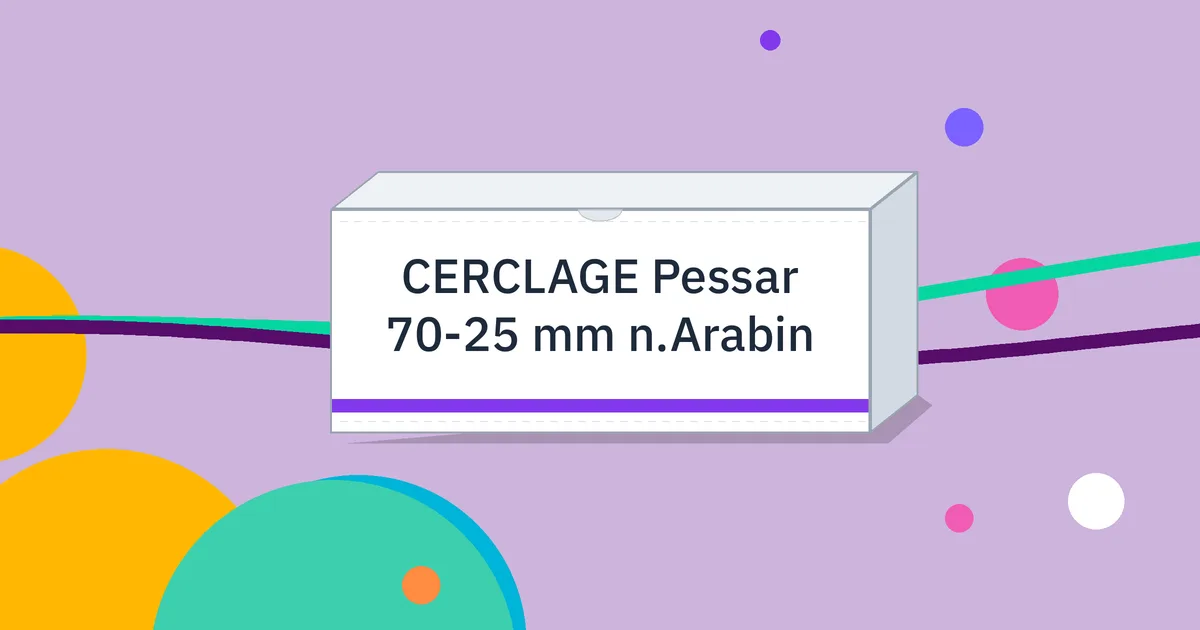 Symbolbild: Packung mit der Aufschrift CERCLAGE Pessar 70-25 mm n.Arabin (PZN 04844723) – Verfügbarkeit und Bezug in Apotheken in Frankfurt am Main