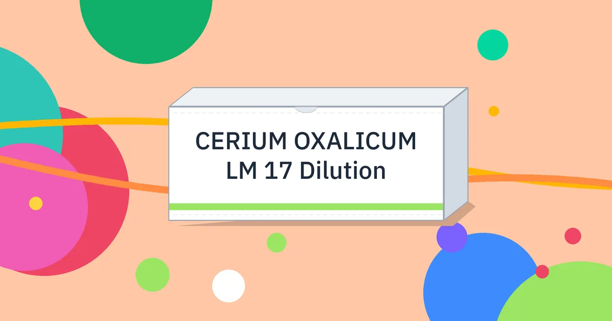 Symbolbild: Packung mit der Aufschrift CERIUM OXALICUM LM 17 Dilution (PZN 13438100) – Verfügbarkeit und Bezug in Apotheken in Frankfurt am Main