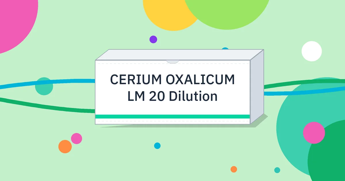 Symbolbild: Packung mit der Aufschrift CERIUM OXALICUM LM 20 Dilution (PZN 13438146) – Verfügbarkeit und Bezug in Apotheken in Frankfurt am Main