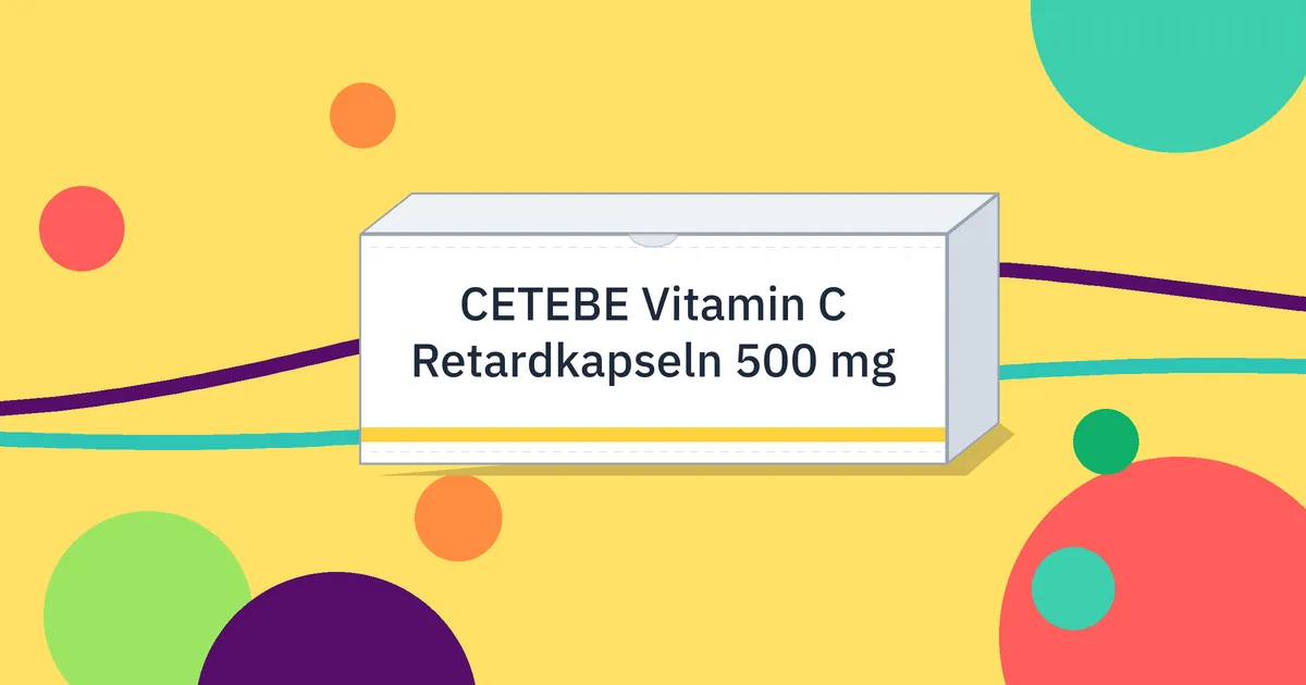 Symbolbild: Packung mit der Aufschrift CETEBE Vitamin C Retardkapseln 500 mg (PZN 03884324) – Verfügbarkeit und Bezug in Apotheken in Frankfurt am Main