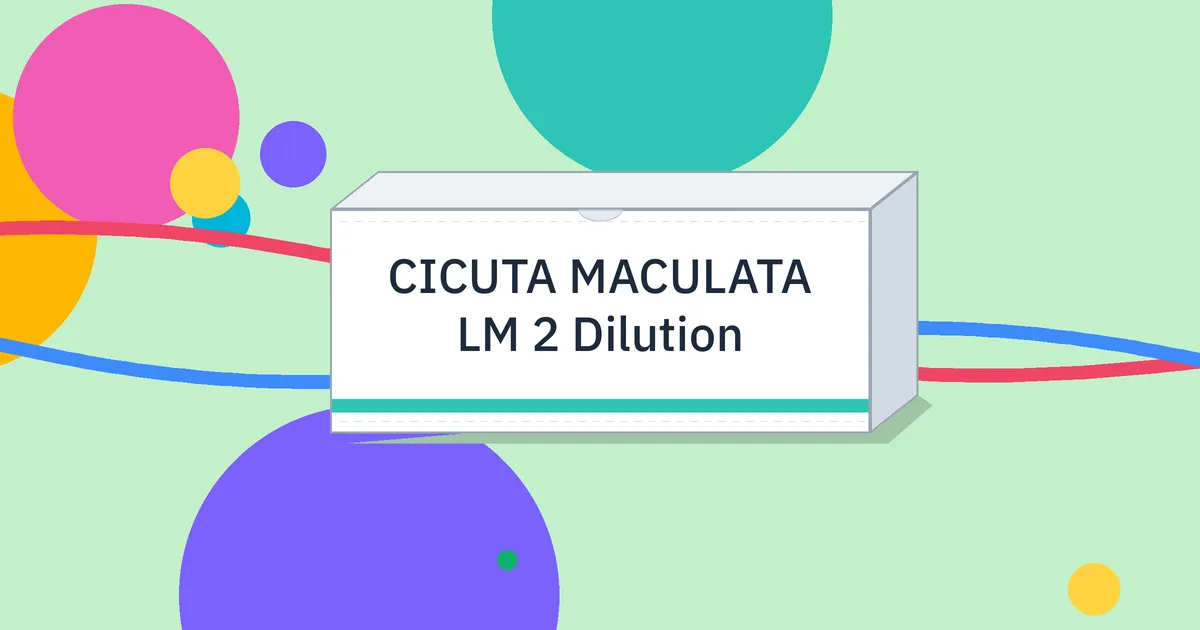Symbolbild: Packung mit der Aufschrift CICUTA MACULATA LM 2 Dilution (PZN 12818131) – Verfügbarkeit und Bezug in Apotheken in Frankfurt am Main