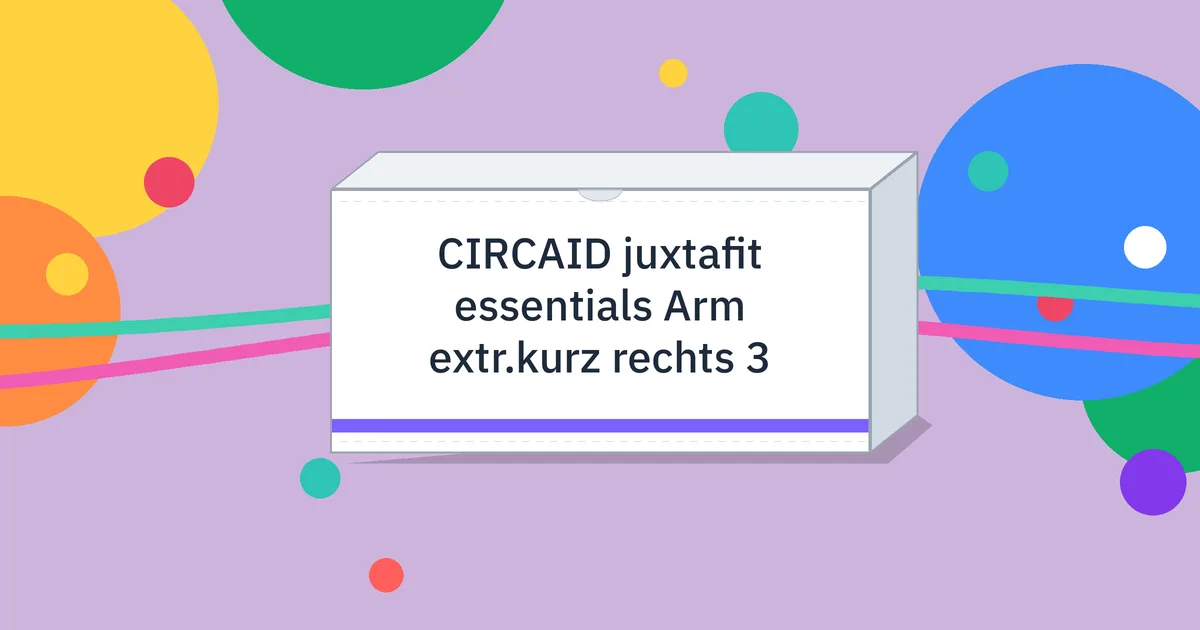 Symbolbild: Packung mit der Aufschrift CIRCAID juxtafit essentials Arm extr.kurz rechts 3 (PZN 17939767) – Verfügbarkeit und Bezug in Apotheken in Frankfurt am Main