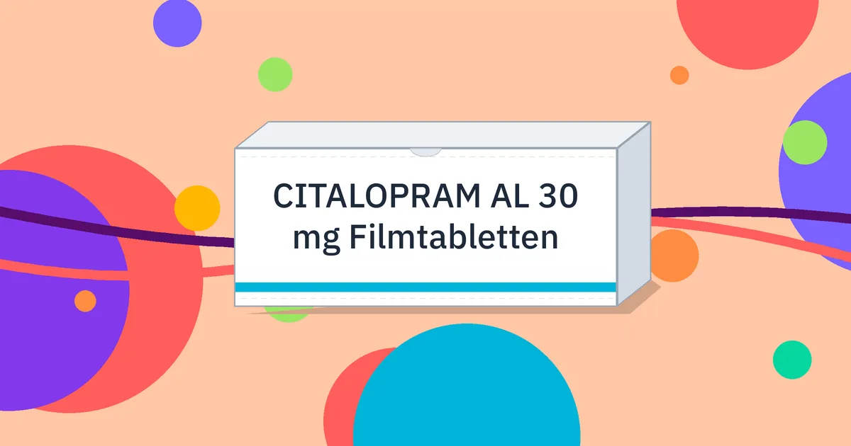 Symbolbild: Packung mit der Aufschrift CITALOPRAM AL 30 mg Filmtabletten (PZN 04973739) – Verfügbarkeit und Bezug in Apotheken in Frankfurt am Main