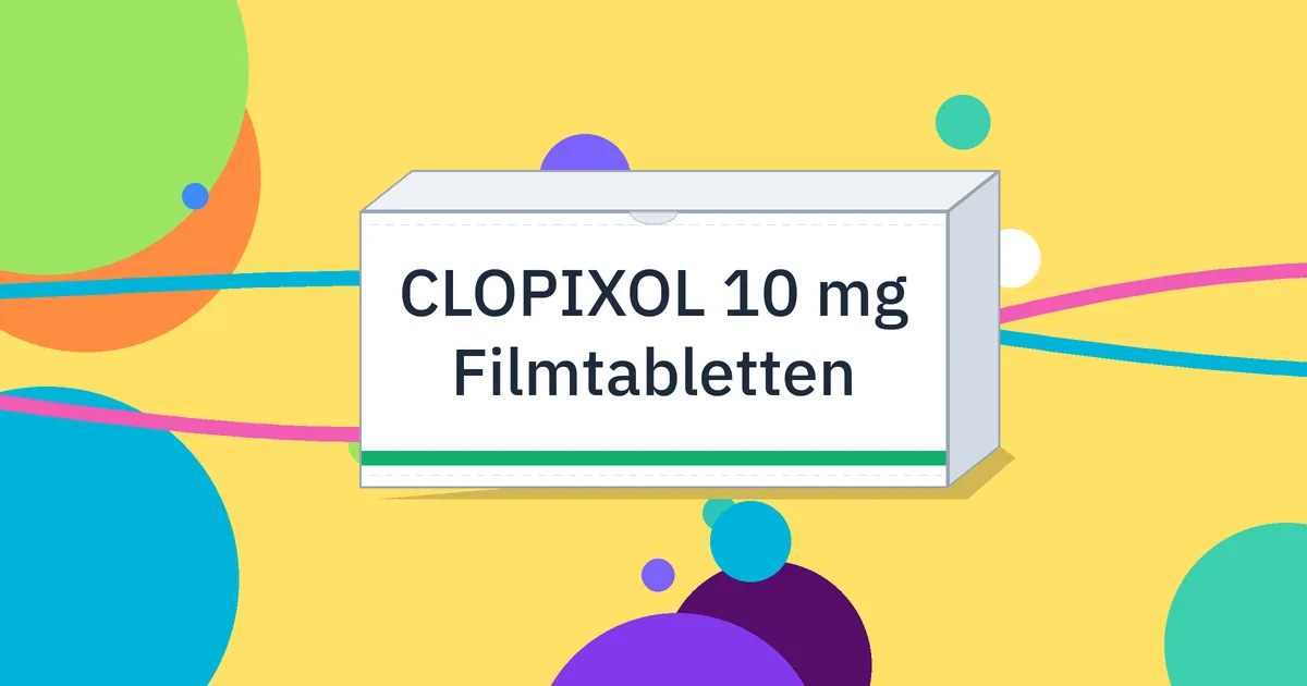 Symbolbild: Packung mit der Aufschrift CLOPIXOL 10 mg Filmtabletten (PZN 14136051) – Verfügbarkeit und Bezug in Apotheken in Frankfurt am Main