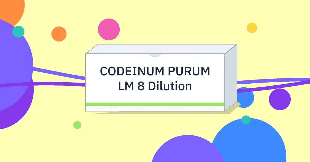 Symbolbild: Packung mit der Aufschrift CODEINUM PURUM LM 8 Dilution (PZN 12830379) – Verfügbarkeit und Bezug in Apotheken in Frankfurt am Main