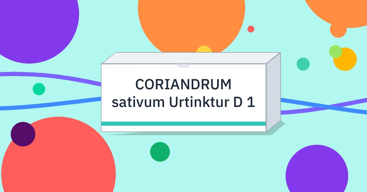 Symbolbild: Packung mit der Aufschrift CORIANDRUM sativum Urtinktur D 1 (PZN 00000572) – Verfügbarkeit und Bezug in Apotheken in Frankfurt am Main