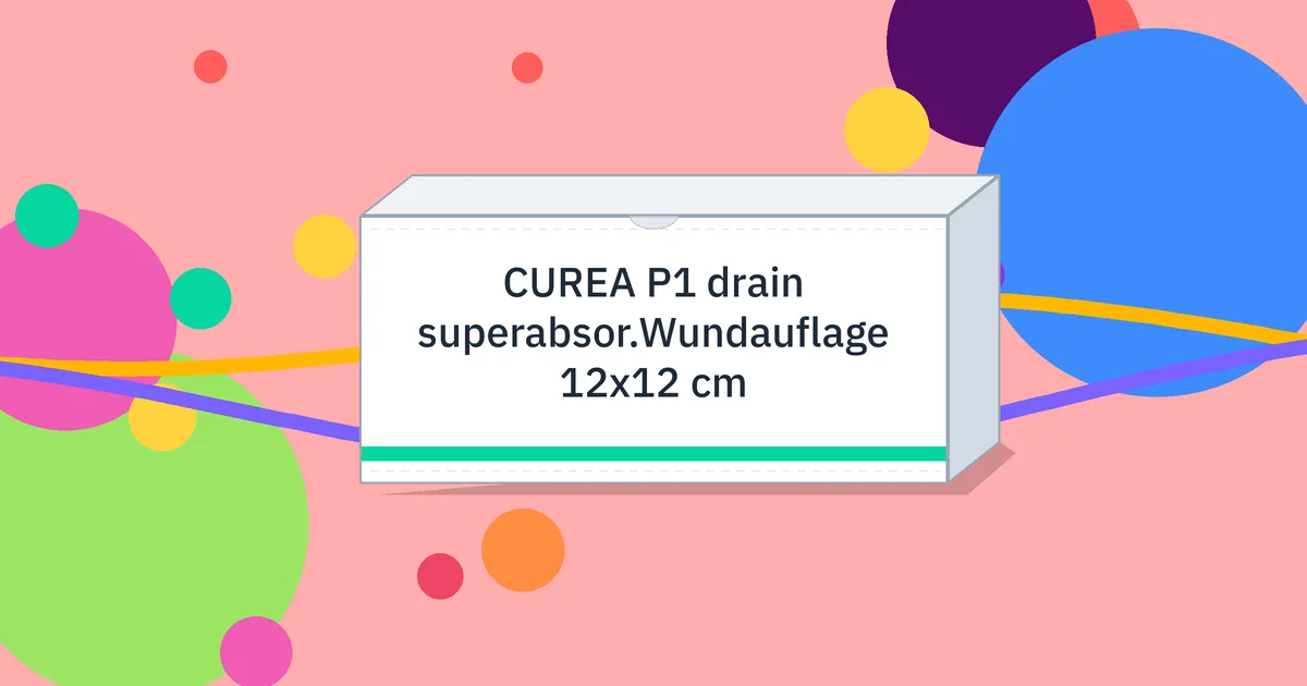 Symbolbild: Packung mit der Aufschrift CUREA P1 drain superabsor.Wundauflage 12x12 cm (PZN 10286345) – Verfügbarkeit und Bezug in Apotheken in Frankfurt am Main