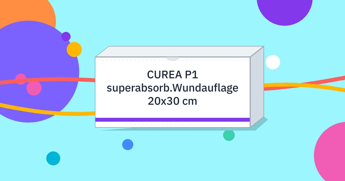 Symbolbild: Packung mit der Aufschrift CUREA P1 superabsorb.Wundauflage 20x30 cm (PZN 04122763) – Verfügbarkeit und Bezug in Apotheken in Frankfurt am Main