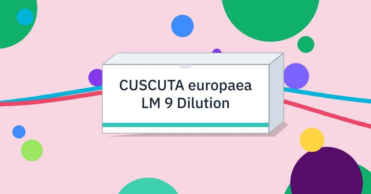 Symbolbild: Packung mit der Aufschrift CUSCUTA europaea LM 9 Dilution (PZN 13459071) – Verfügbarkeit und Bezug in Apotheken in Frankfurt am Main