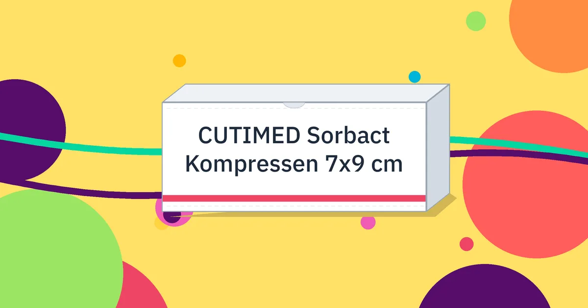 Symbolbild: Packung mit der Aufschrift CUTIMED Sorbact Kompressen 7x9 cm (PZN 16595805) – Verfügbarkeit und Bezug in Apotheken in Frankfurt am Main
