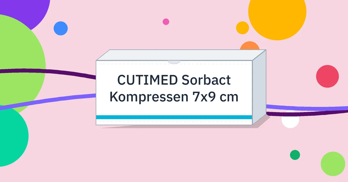 Symbolbild: Packung mit der Aufschrift CUTIMED Sorbact Kompressen 7x9 cm (PZN 18124027) – Verfügbarkeit und Bezug in Apotheken in Frankfurt am Main
