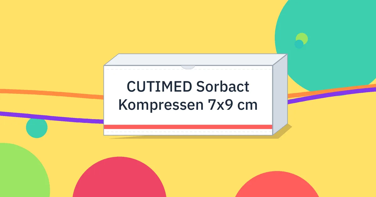 Symbolbild: Packung mit der Aufschrift CUTIMED Sorbact Kompressen 7x9 cm (PZN 19699913) – Verfügbarkeit und Bezug in Apotheken in Frankfurt am Main