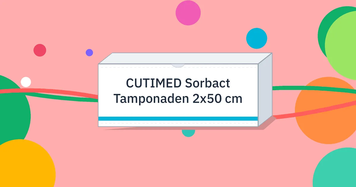 Symbolbild: Packung mit der Aufschrift CUTIMED Sorbact Tamponaden 2x50 cm (PZN 19531467) – Verfügbarkeit und Bezug in Apotheken in Frankfurt am Main