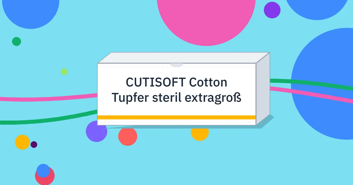 Symbolbild: Packung mit der Aufschrift CUTISOFT Cotton Tupfer steril extragroß (PZN 07241095) – Verfügbarkeit und Bezug in Apotheken in Frankfurt am Main