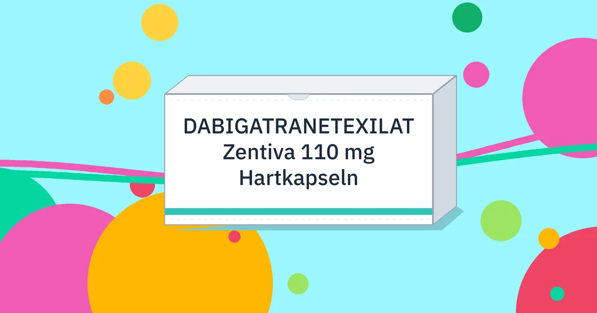 Symbolbild: Packung mit der Aufschrift DABIGATRANETEXILAT Zentiva 110 mg Hartkapseln (PZN 19102200) – Verfügbarkeit und Bezug in Apotheken in Frankfurt am Main
