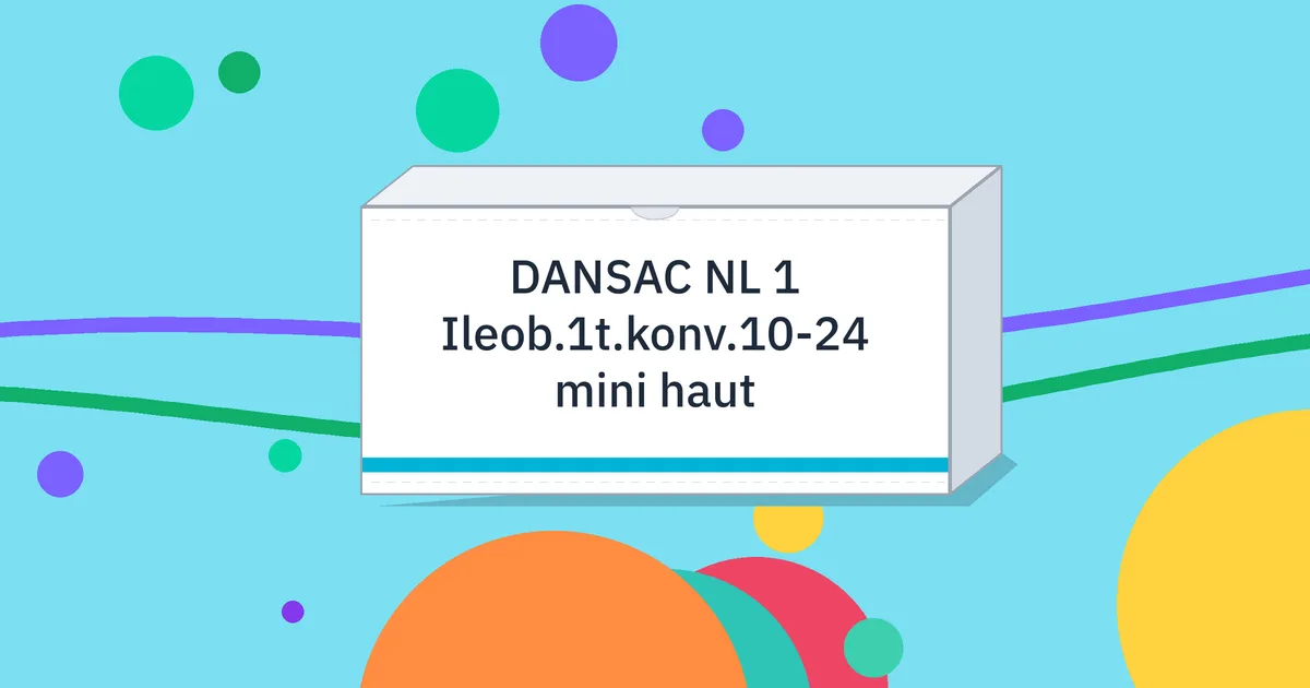 Symbolbild: Packung mit der Aufschrift DANSAC NL 1 Ileob.1t.konv.10-24 mini haut (PZN 09900805) – Verfügbarkeit und Bezug in Apotheken in Frankfurt am Main