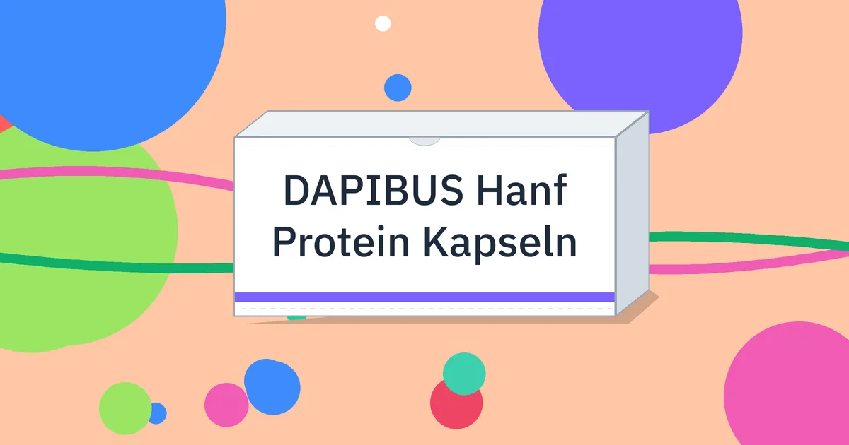 Symbolbild: Packung mit der Aufschrift DAPIBUS Hanf Protein Kapseln (PZN 16913352) – Verfügbarkeit und Bezug in Apotheken in Frankfurt am Main
