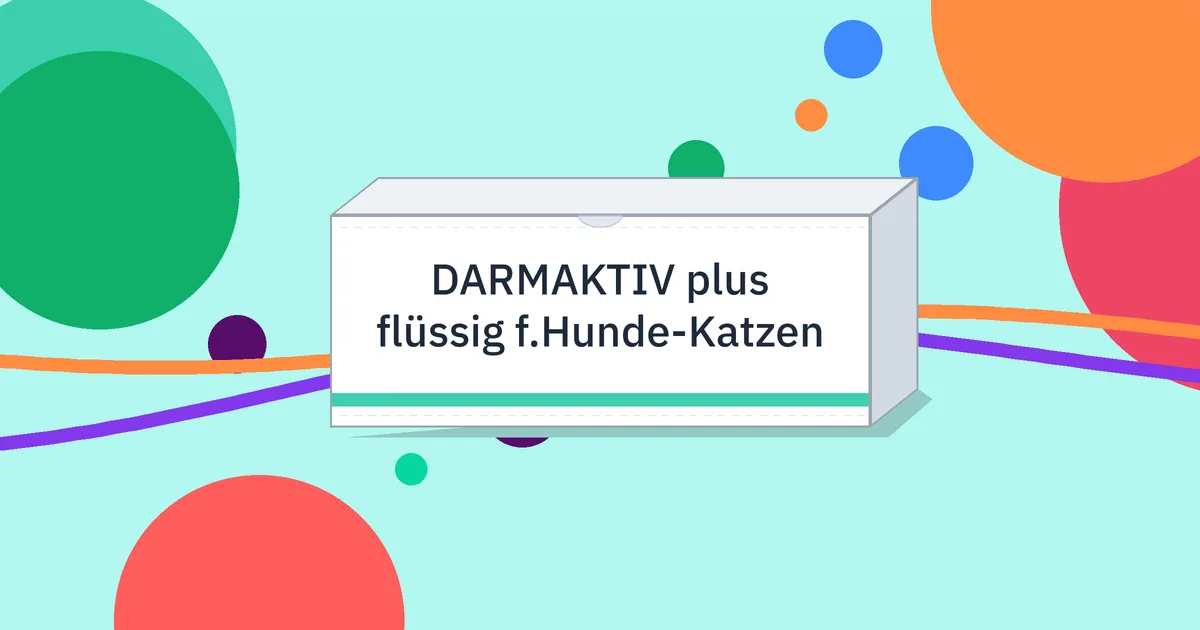 Symbolbild: Packung mit der Aufschrift DARMAKTIV plus flüssig f.Hunde-Katzen (PZN 11713996) – Verfügbarkeit und Bezug in Apotheken in Frankfurt am Main