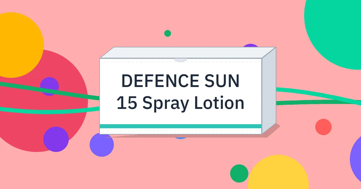 Symbolbild: Packung mit der Aufschrift DEFENCE SUN 15 Spray Lotion (PZN 11892668) – Verfügbarkeit und Bezug in Apotheken in Frankfurt am Main