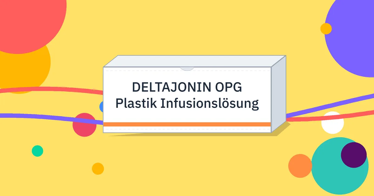Symbolbild: Packung mit der Aufschrift DELTAJONIN OPG Plastik Infusionslösung (PZN 03367824) – Verfügbarkeit und Bezug in Apotheken in Frankfurt am Main