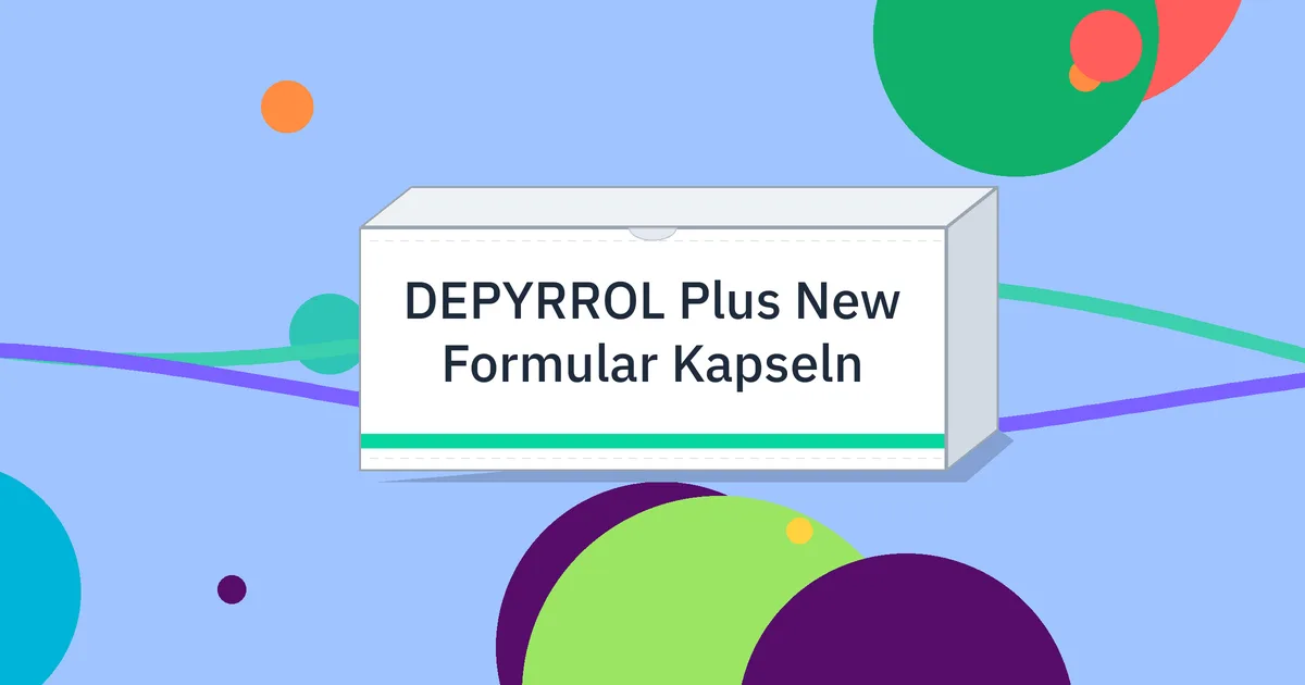 Symbolbild: Packung mit der Aufschrift DEPYRROL Plus New Formular Kapseln (PZN 11553831) – Verfügbarkeit und Bezug in Apotheken in Frankfurt am Main