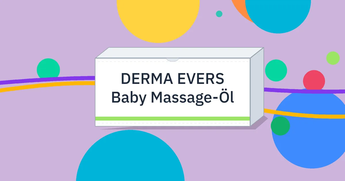 Symbolbild: Packung mit der Aufschrift DERMA EVERS Baby Massage-Öl (PZN 19171483) – Verfügbarkeit und Bezug in Apotheken in Frankfurt am Main