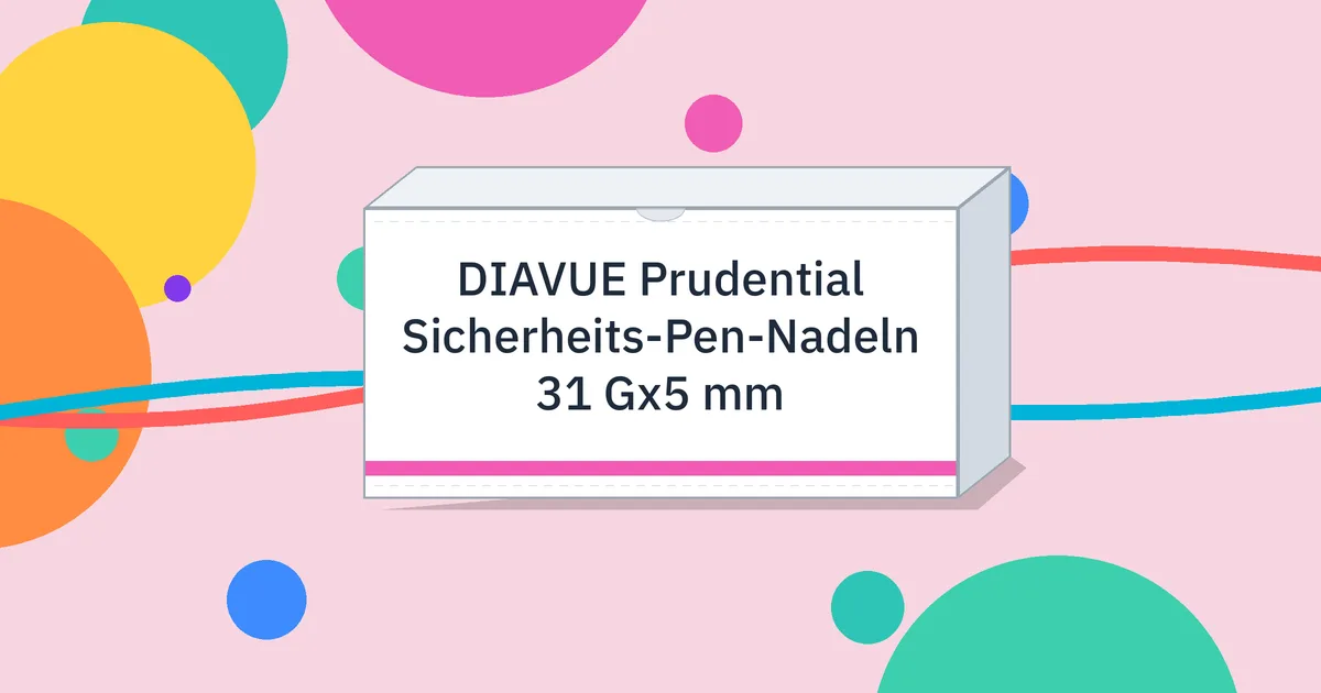 Symbolbild: Packung mit der Aufschrift DIAVUE Prudential Sicherheits-Pen-Nadeln 31 Gx5 mm (PZN 20056942) – Verfügbarkeit und Bezug in Apotheken in Frankfurt am Main