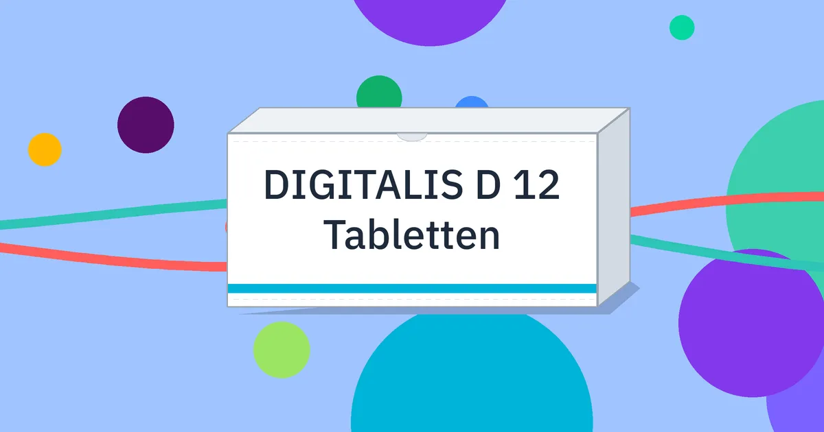 Symbolbild: Packung mit der Aufschrift DIGITALIS D 12 Tabletten (PZN 02629713) – Verfügbarkeit und Bezug in Apotheken in Frankfurt am Main
