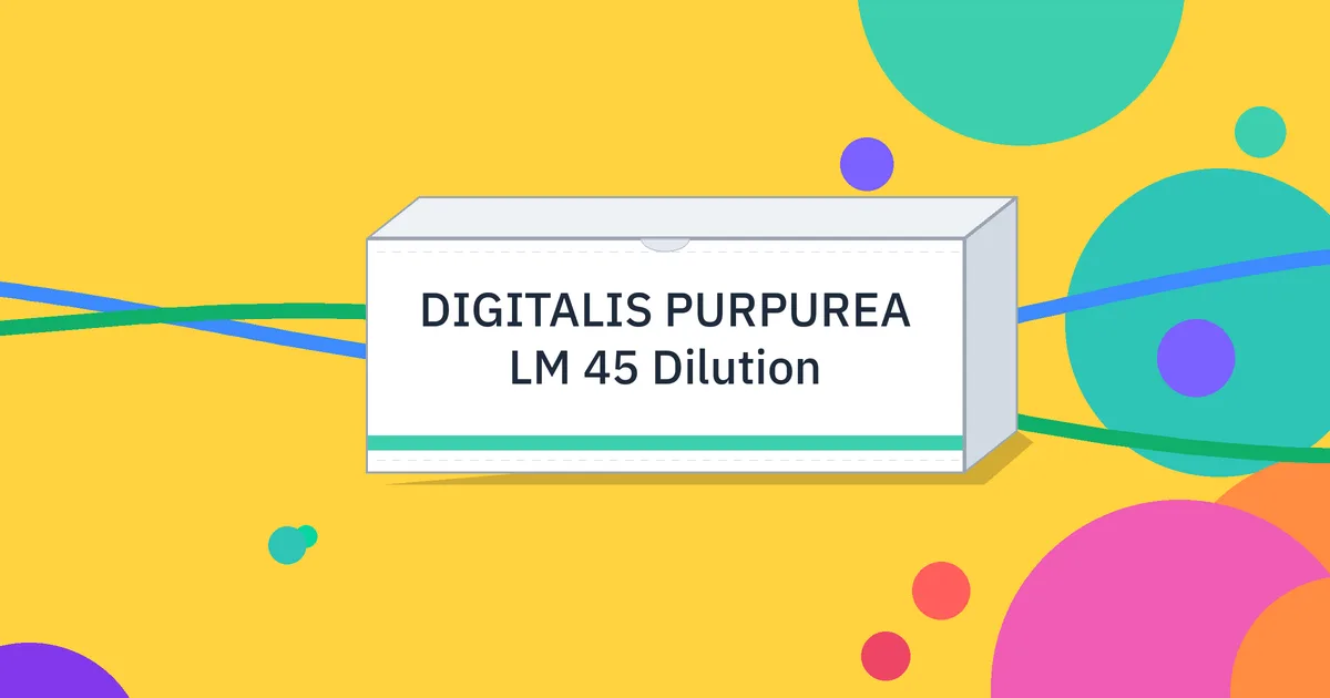 Symbolbild: Packung mit der Aufschrift DIGITALIS PURPUREA LM 45 Dilution (PZN 12842425) – Verfügbarkeit und Bezug in Apotheken in Frankfurt am Main
