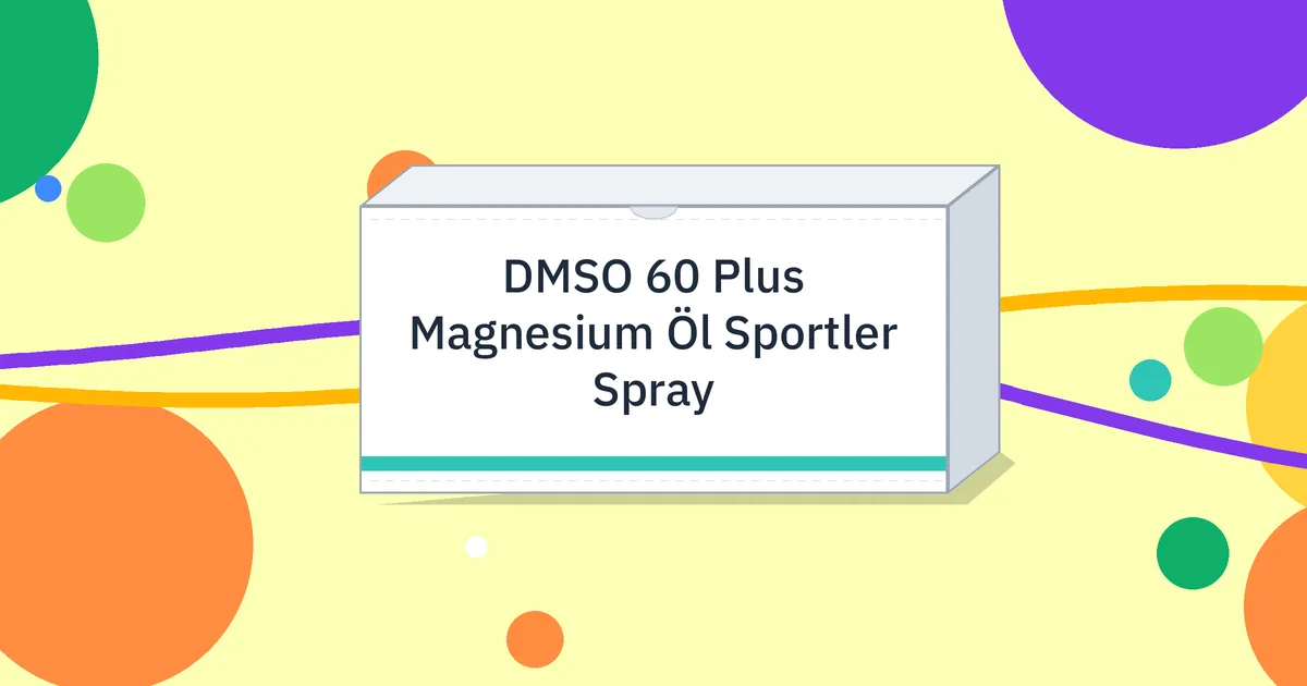 Symbolbild: Packung mit der Aufschrift DMSO 60 Plus Magnesium Öl Sportler Spray (PZN 18724299) – Verfügbarkeit und Bezug in Apotheken in Frankfurt am Main