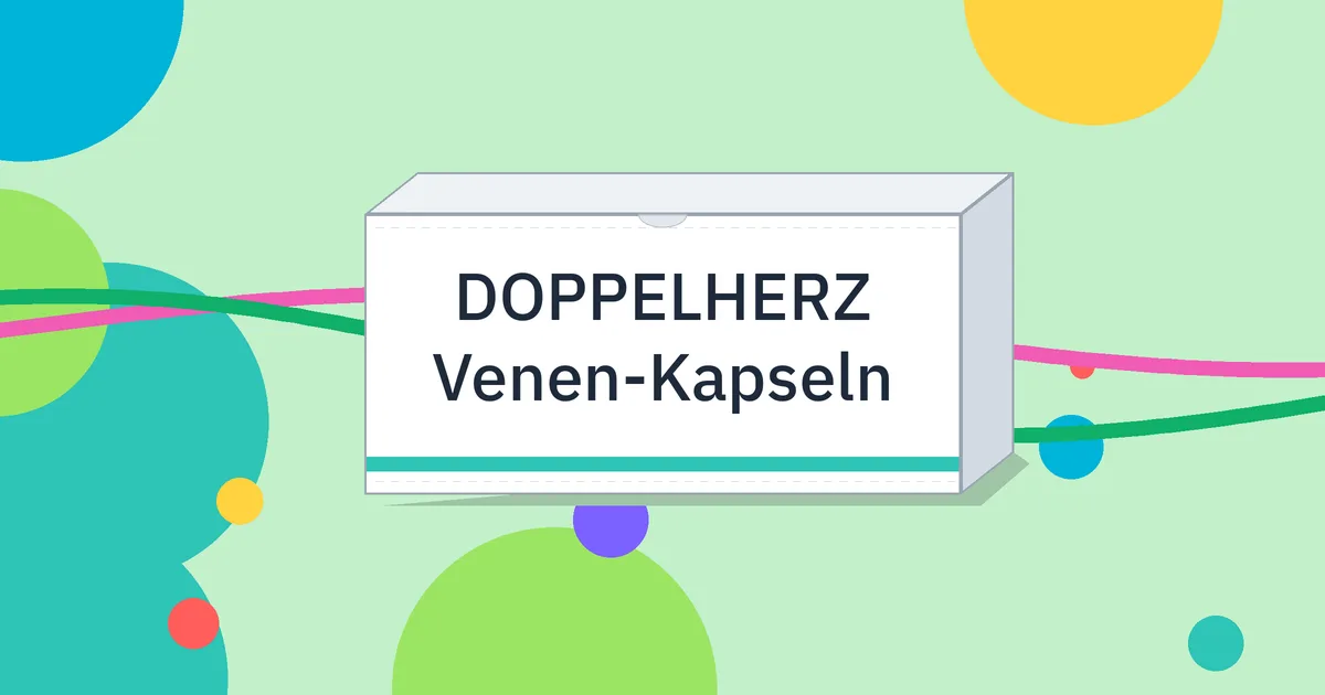Symbolbild: Packung mit der Aufschrift DOPPELHERZ Venen-Kapseln (PZN 15880892) – Verfügbarkeit und Bezug in Apotheken in Frankfurt am Main