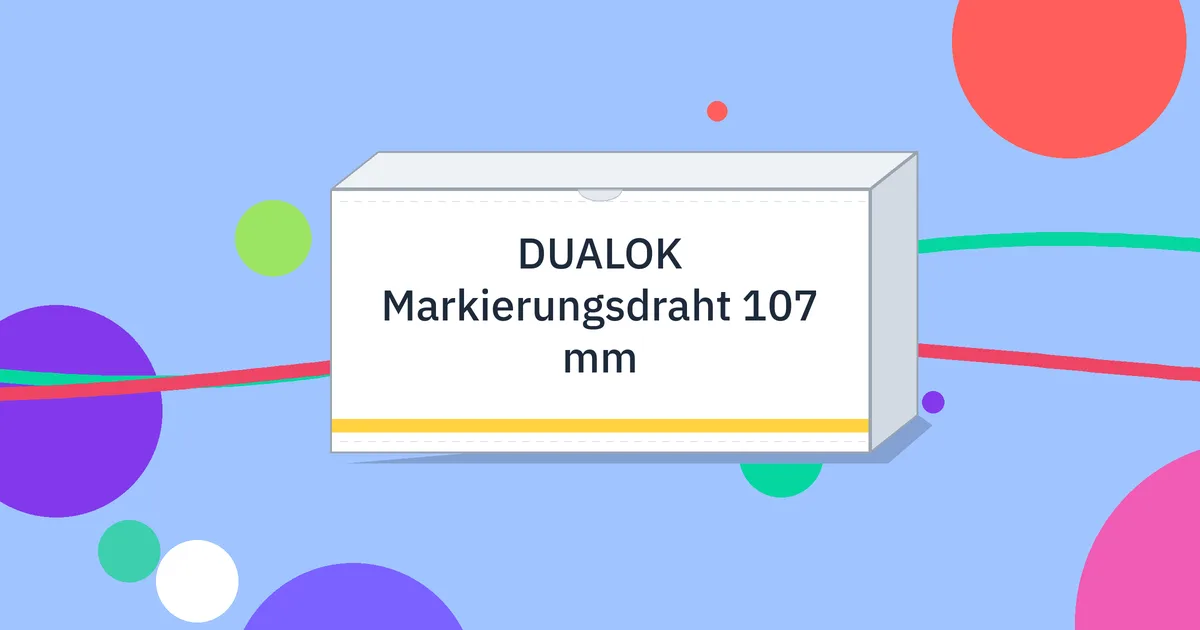 Symbolbild: Packung mit der Aufschrift DUALOK Markierungsdraht 107 mm (PZN 03405045) – Verfügbarkeit und Bezug in Apotheken in Frankfurt am Main
