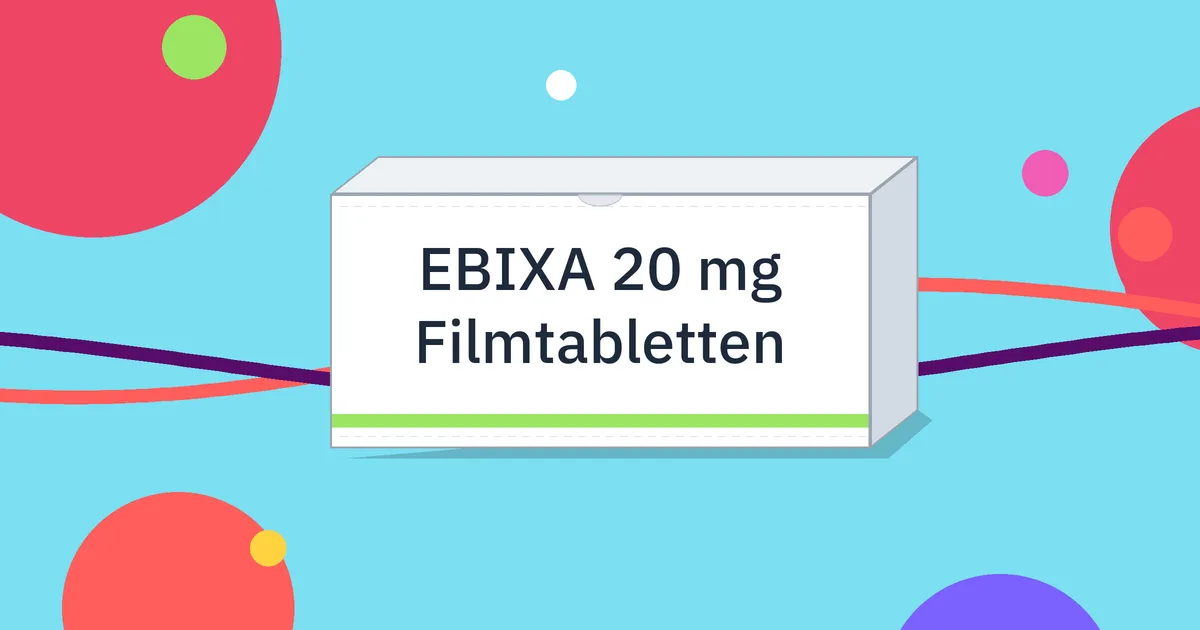 Symbolbild: Packung mit der Aufschrift EBIXA 20 mg Filmtabletten (PZN 10005748) – Verfügbarkeit und Bezug in Apotheken in Frankfurt am Main