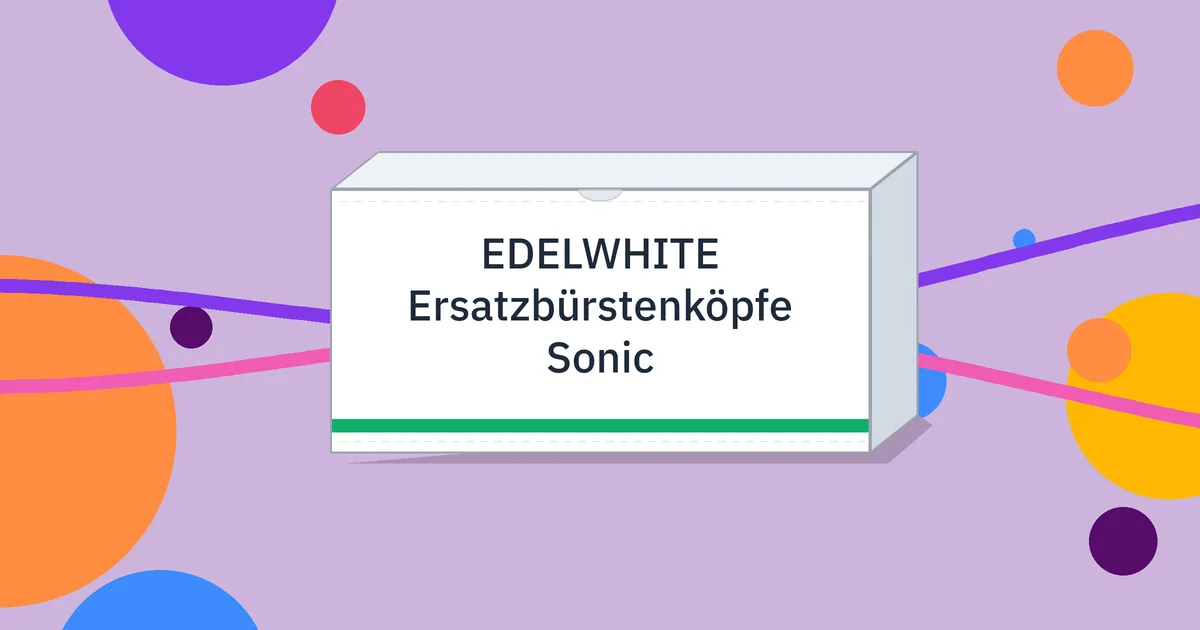 Symbolbild: Packung mit der Aufschrift EDELWHITE Ersatzbürstenköpfe Sonic (PZN 09523627) – Verfügbarkeit und Bezug in Apotheken in Frankfurt am Main