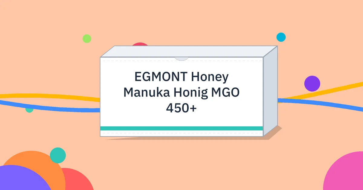 Symbolbild: Packung mit der Aufschrift EGMONT Honey Manuka Honig MGO 450+ (PZN 17637836) – Verfügbarkeit und Bezug in Apotheken in Frankfurt am Main